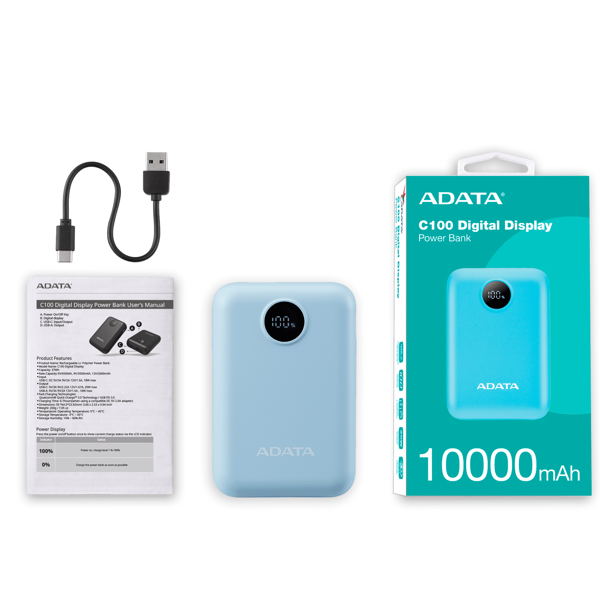 C100 Digital Display Power Bank | ADATA (Taiwan)